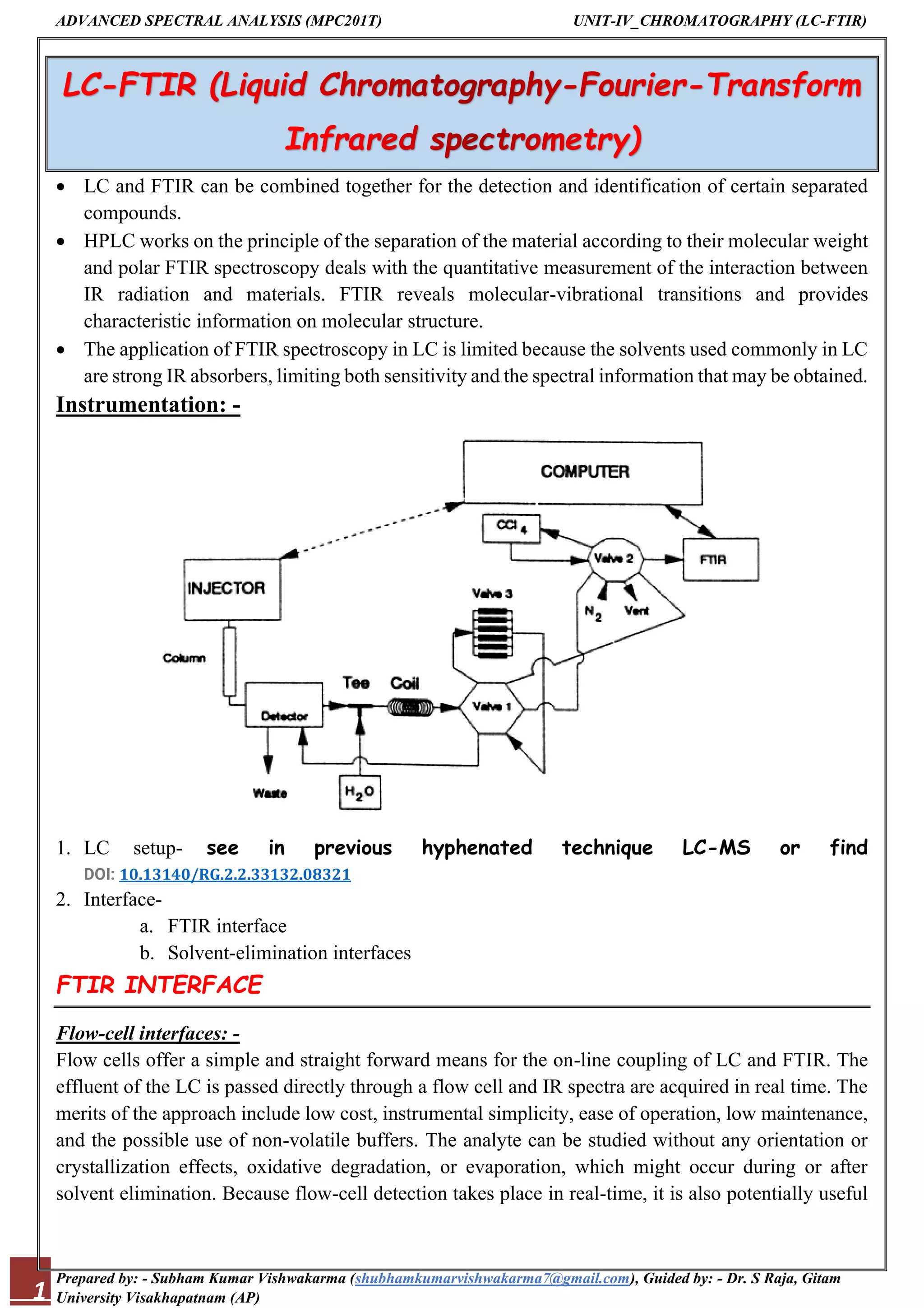 liquid chromatography-fourier-transform infrared spectrometry (LC-FTR ...
