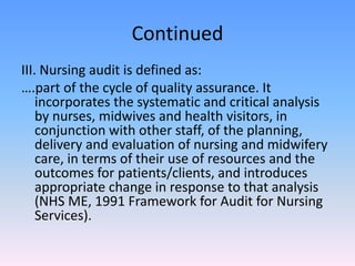 UNIT-IV M.sc I year NURSING AUDIT CHN.pptx