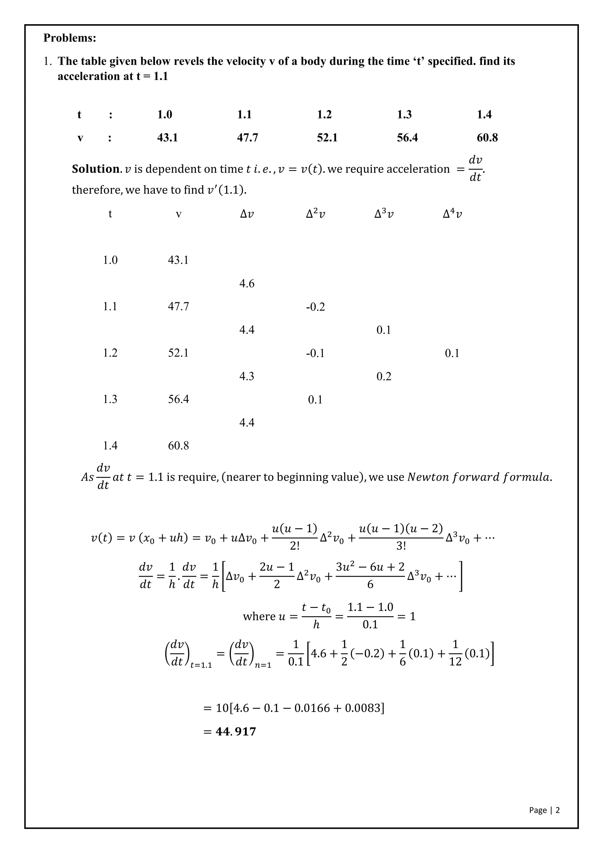 Study Material Numerical Differentiation and Integration | PDF | Physics | Science