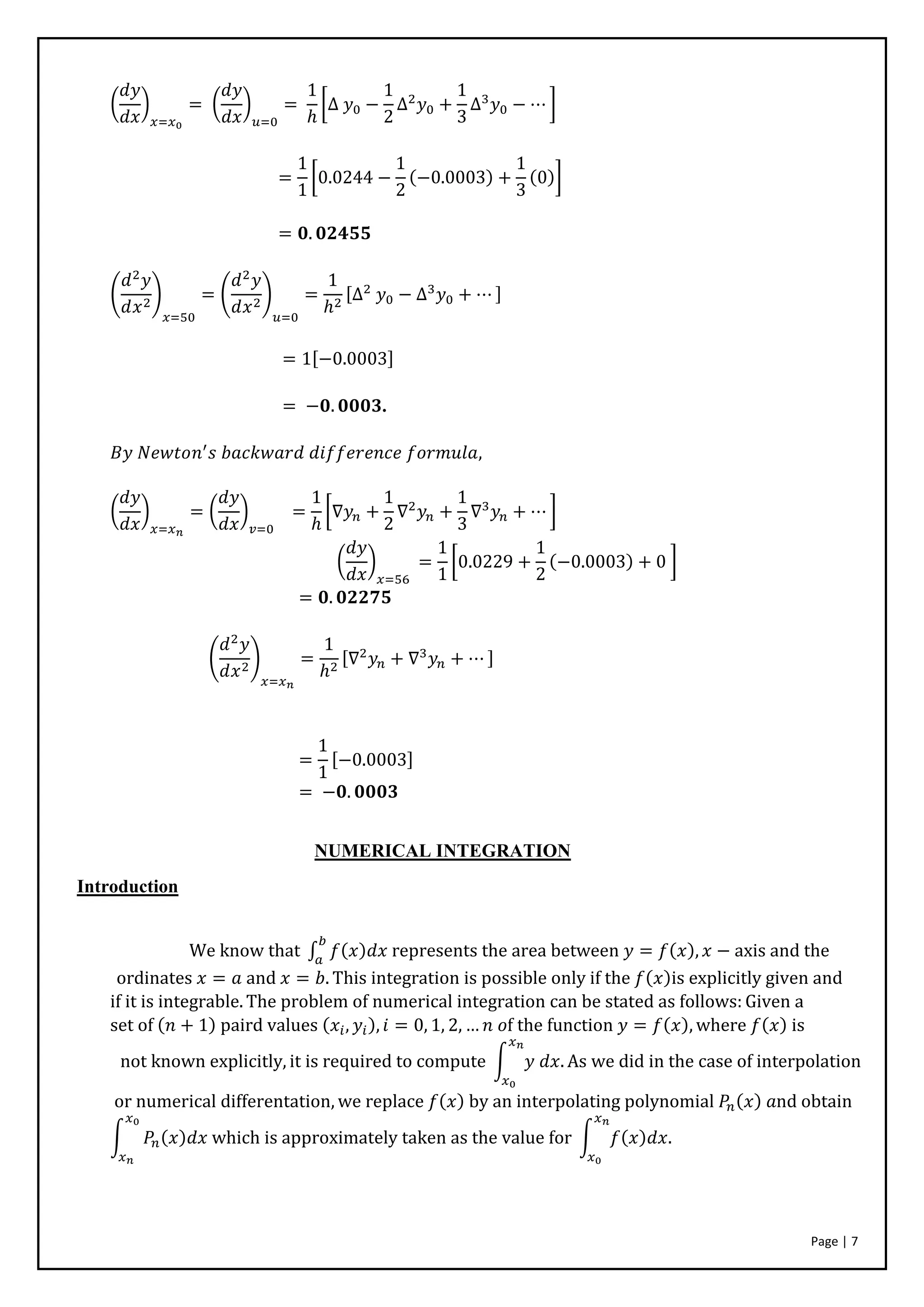 Study Material Numerical Differentiation and Integration | PDF | Physics | Science