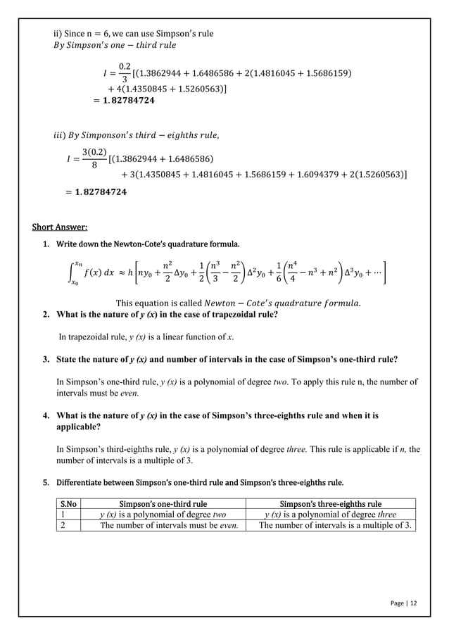 Study Material Numerical Differentiation and Integration | PDF | Physics | Science