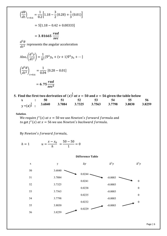 Study Material Numerical Differentiation and Integration | PDF