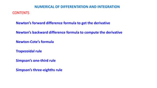 Numerical Differentiation and Integration | PDF