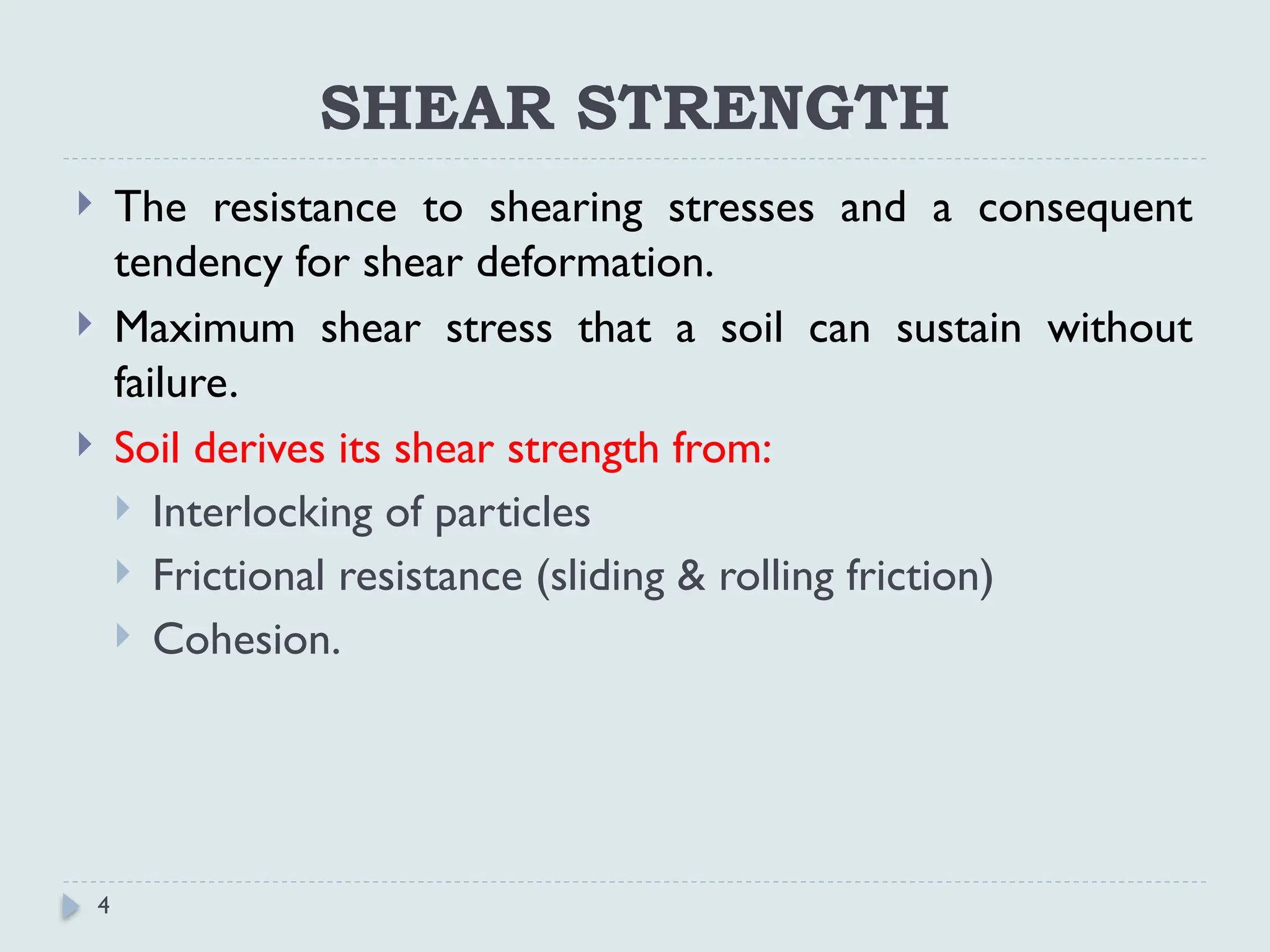 SOIL MECHANICS UNIT -IV SHEAR STRENGTH OF SOILS.pptx
