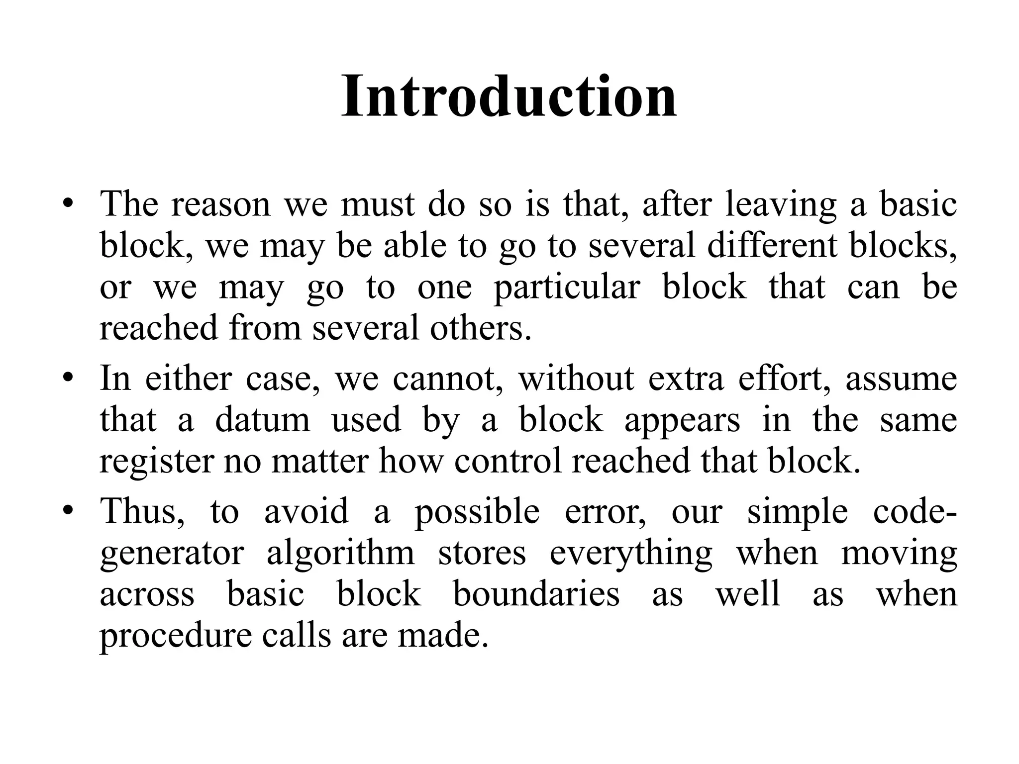 Unit iv(simple code generator) | PPTX