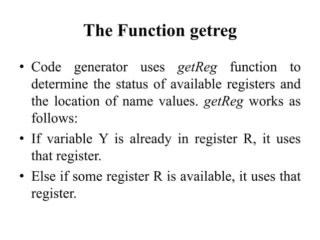 Unit iv(simple code generator) | PPTX