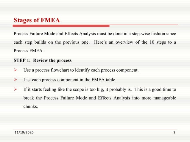 Stages of FMEA in Total Quality Management | PDF | Business | Business ...
