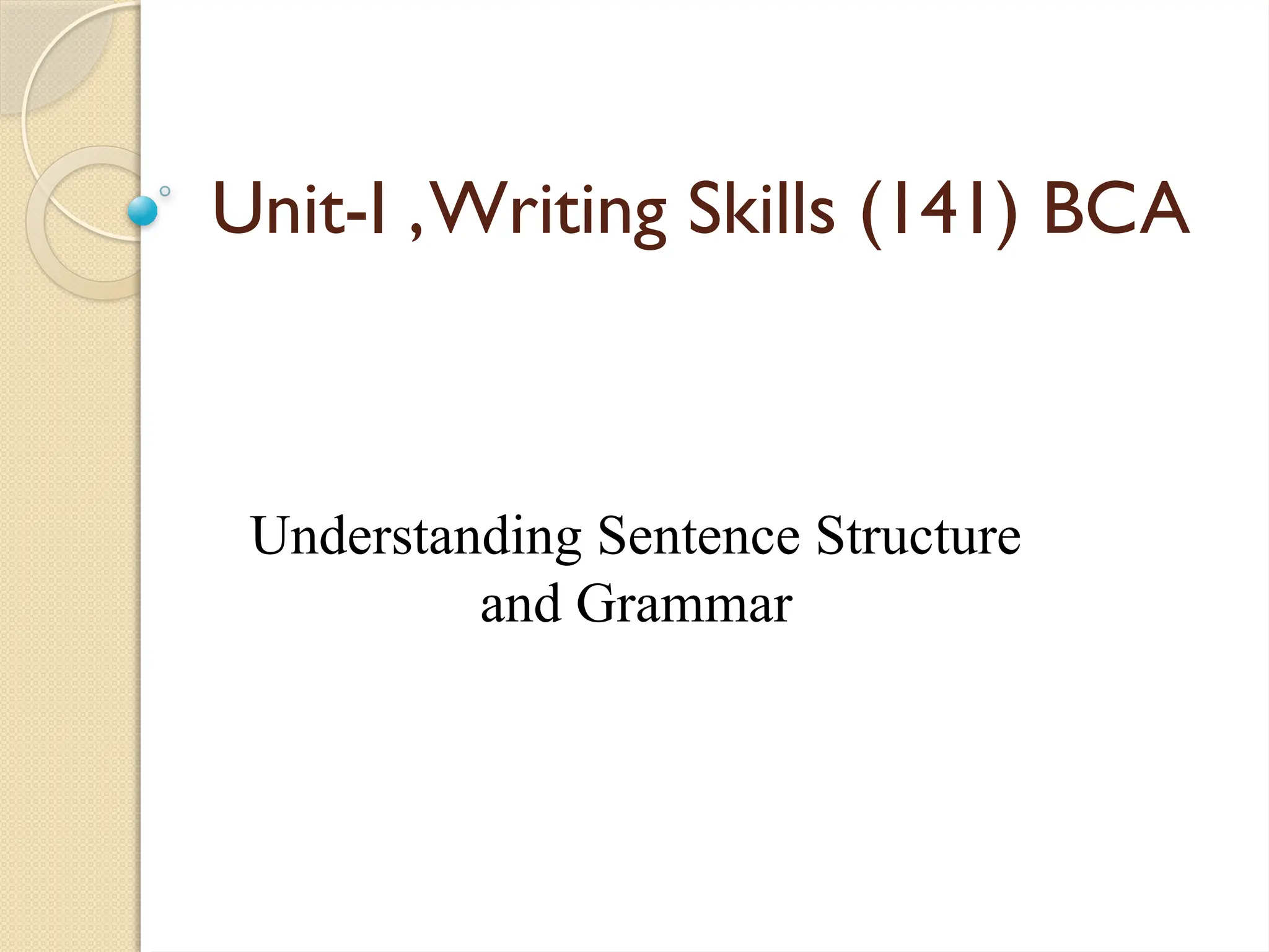 Unit-I , Writing Skills (141) BCA,PPT.pptx