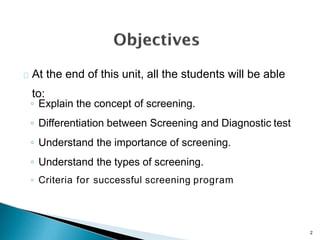 Introduction of Screening for Nursing Students | PPTX