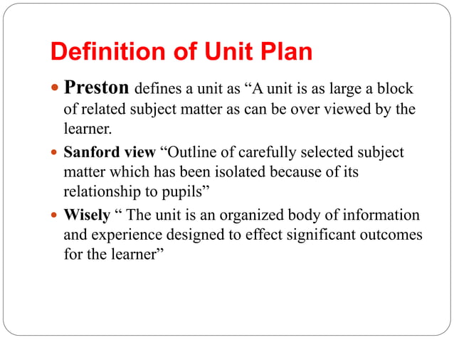 Unit planning | PPTX | Educational Assessment | Education