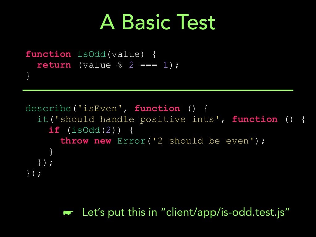 Unit Testing Front End Javascript