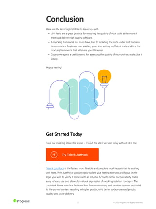 Unit Testing Guide. Helps to understand the basics of unit testing . | PDF