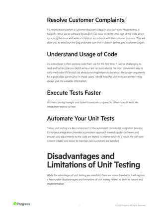Unit Testing Guide. Helps to understand the basics of unit testing . | PDF