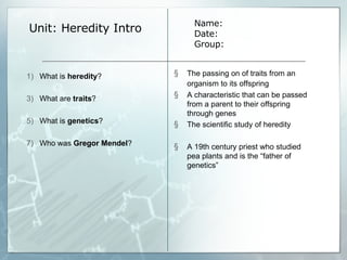 Unit Three Cornell Notes B | PPT