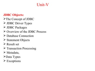 Mobile Application Devlopement-Database connections-UNIT-5 | PPT