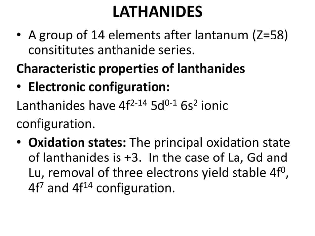 Inner transition elements | PPTX | Chemistry | Science