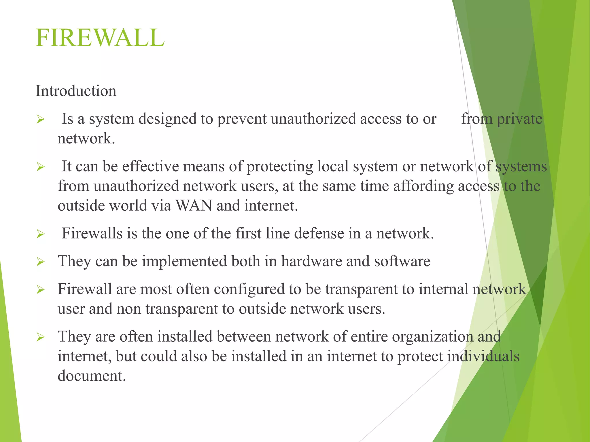 System Security- Firewalls and ID System | PPTX