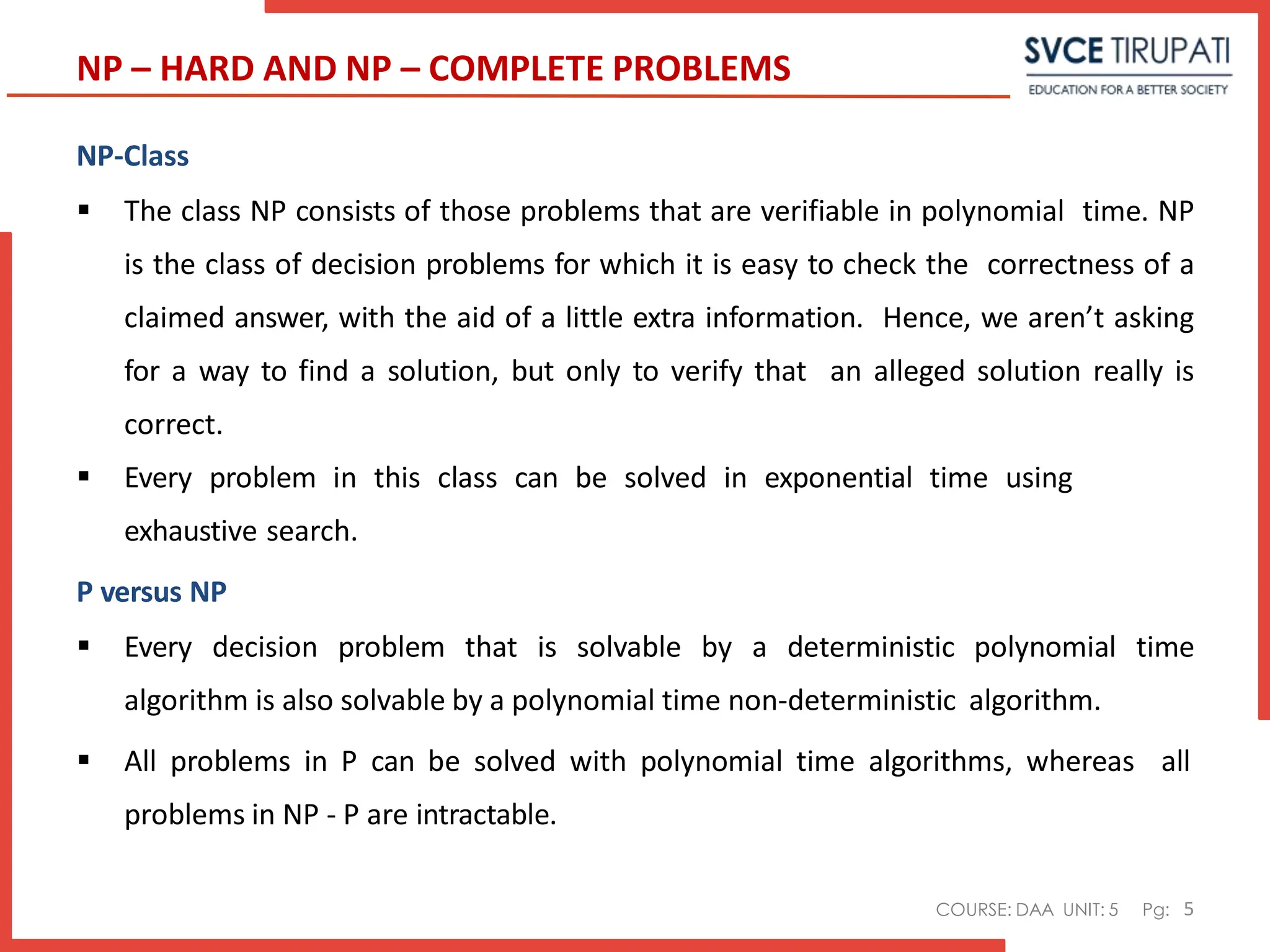 UNIT-V.pdf daa unit material 5 th unit ppt | PDF