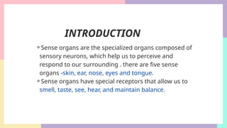 UNIT -V. THE SENSORY ORGANS.pptx,, | PPTX