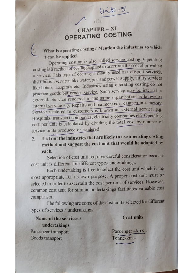 INTRODUCTION TO OPERATING COSTING IN ACCOUNTING | PDF