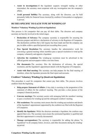 Winding up - Modes of winding up - Consequences of winding up - Grounds ...