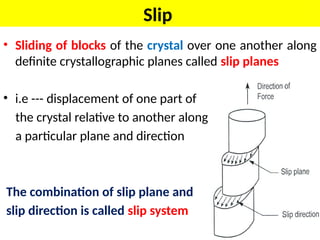 UNIT- V (MECHANICAL PROPERTIES AND DEFORMATION MECHANISMS) | PPTX