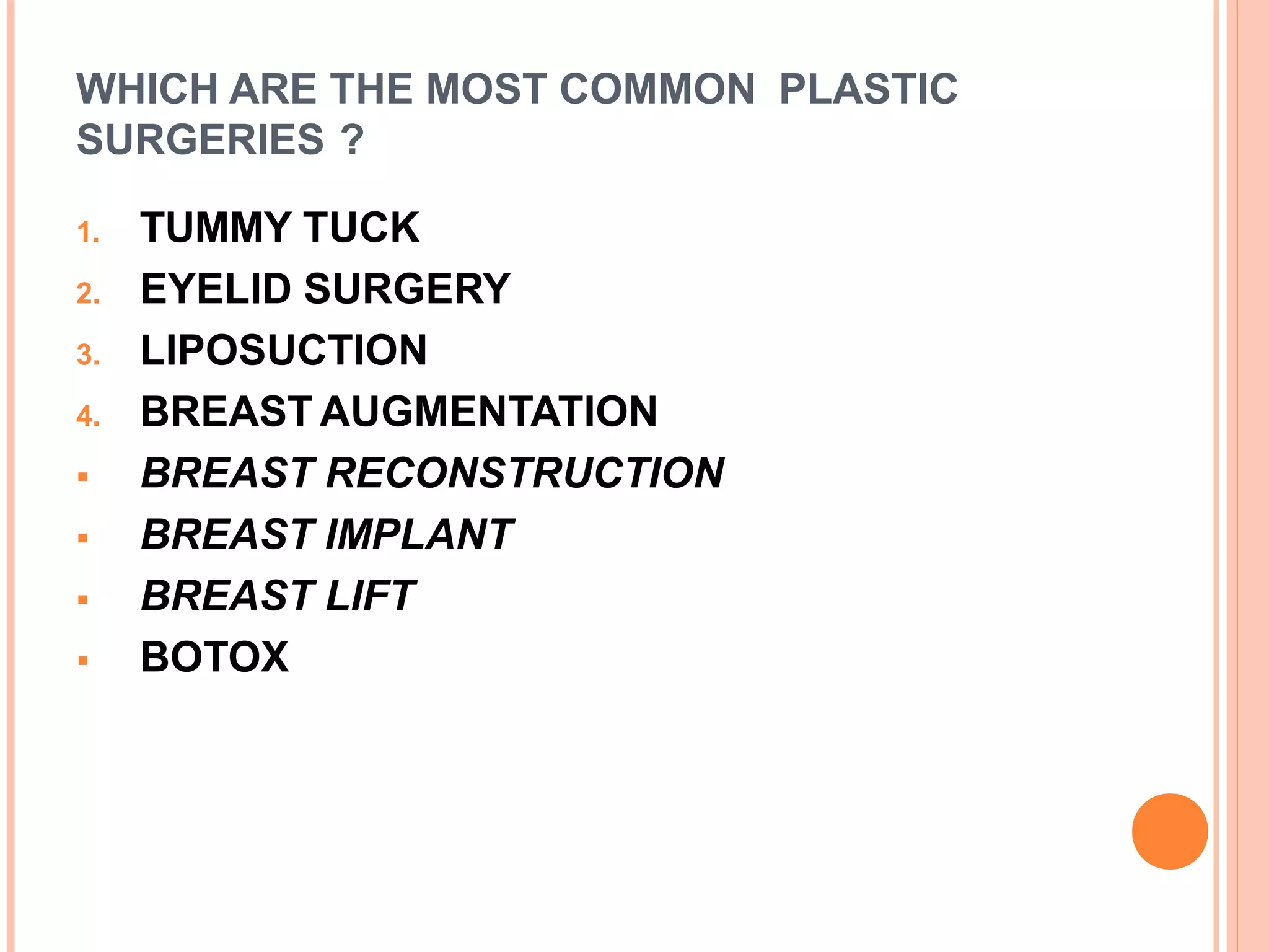 Burns & cosmetic surgery | PPTX