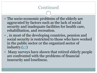 Unit vi concept, trends problems and issues of older person m.sc ii yrs ...