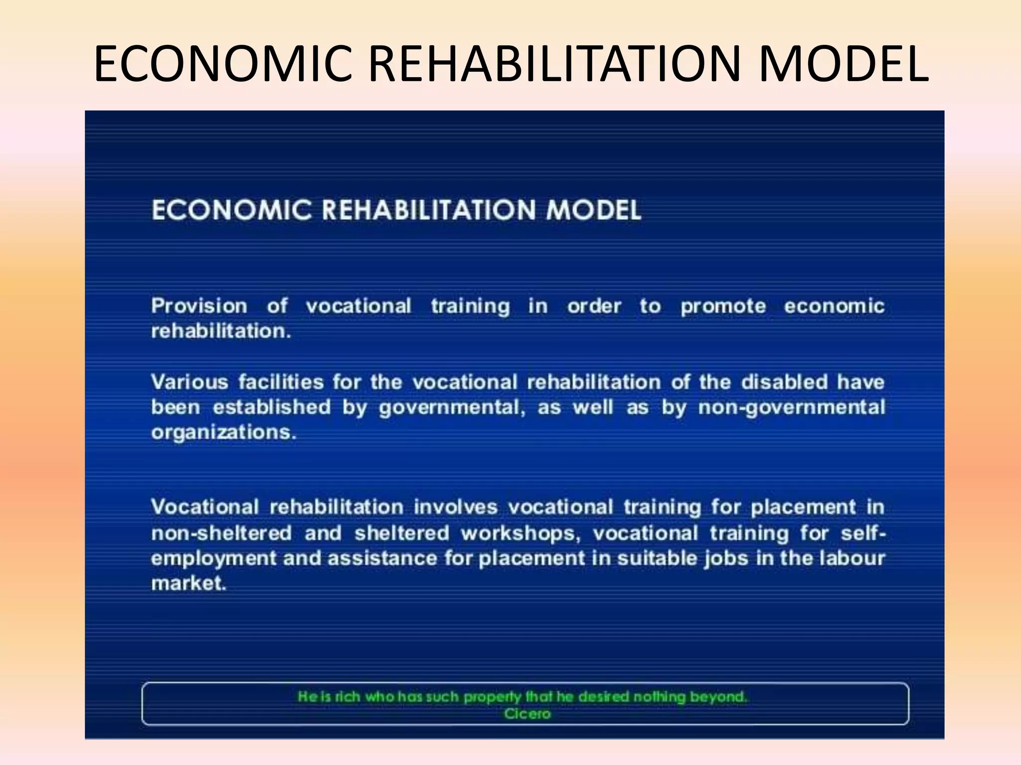 UNIT-VII model and methods of rehabilitation.pptx
