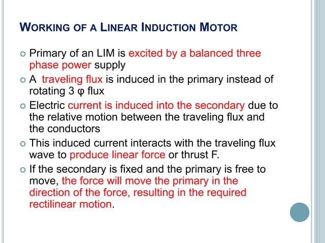 Unit v linear induction motor | PPTX