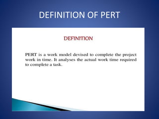 Unit v mha project evaluation review technique (pert) | PPT