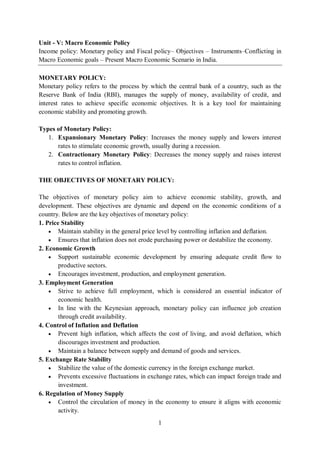 Unit - V Monetary and Fiscal Policy Dr.U.Ramesh.pdf