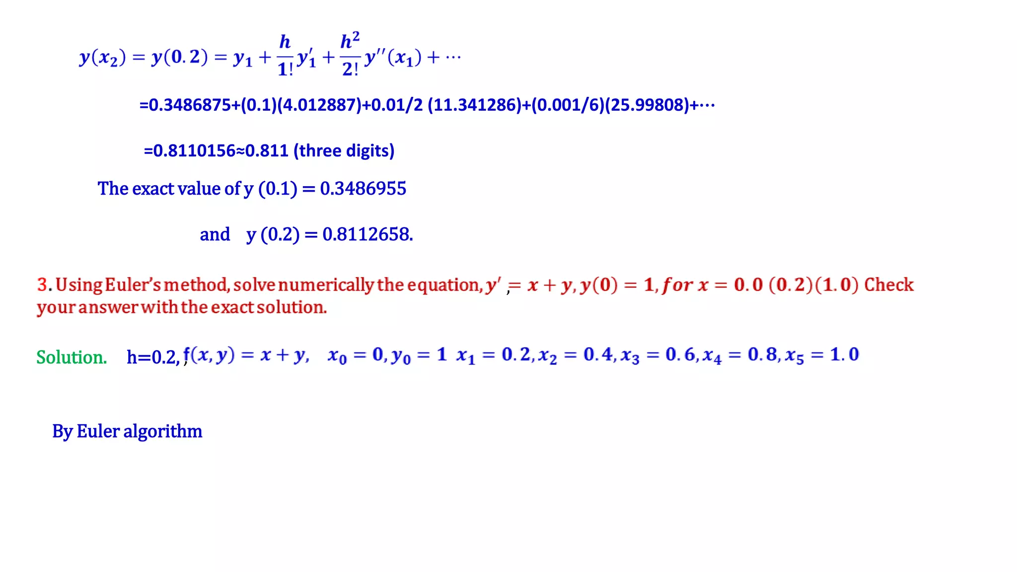 Numerical Solution of Ordinary Differential Equations | PPT