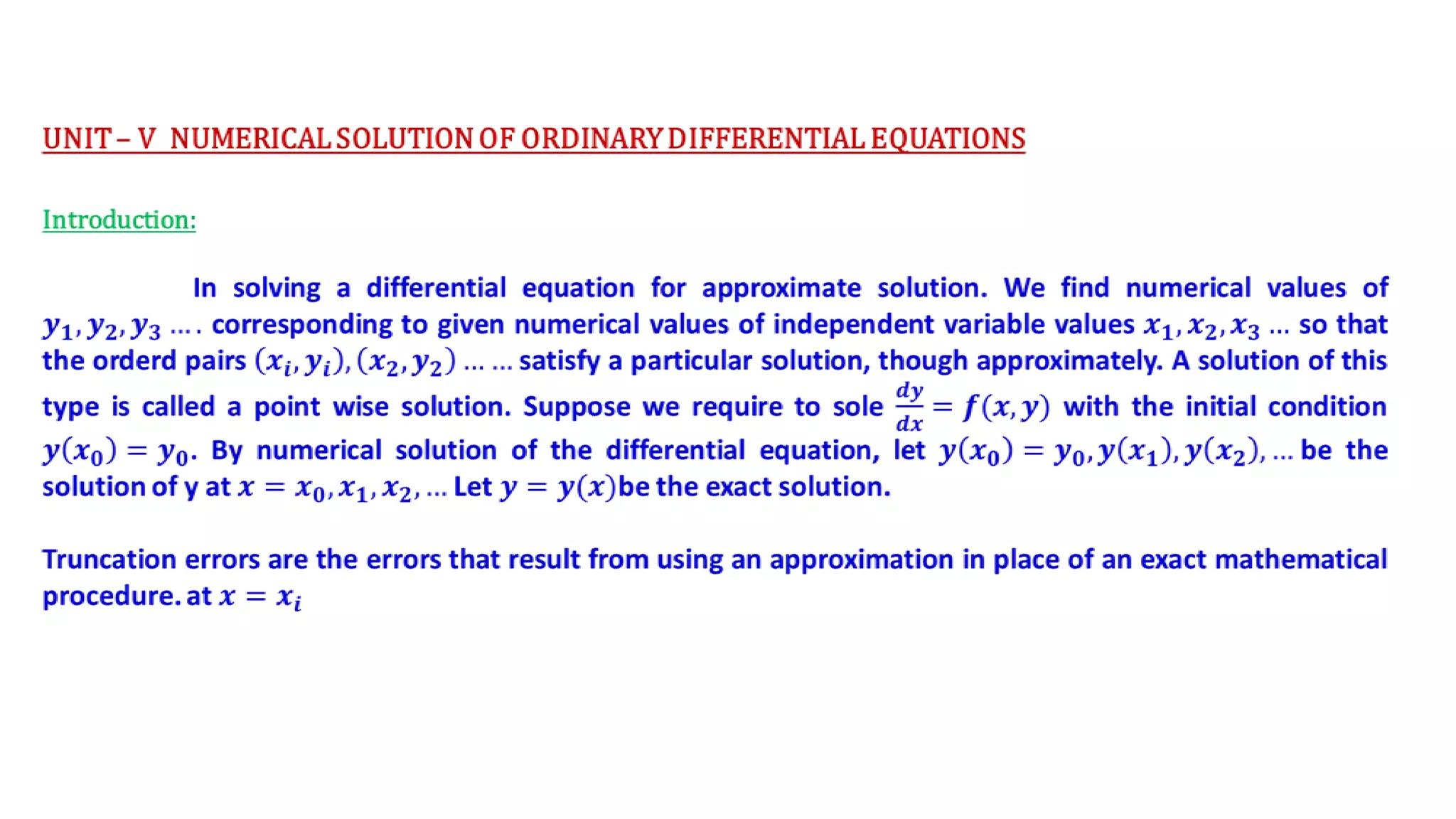 Numerical Solution of Ordinary Differential Equations | PDF