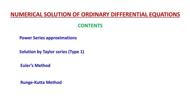 Numerical Solution of Ordinary Differential Equations | PDF