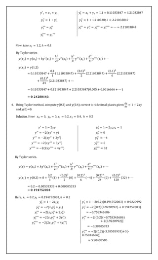 Study Material Numerical Solution of Odinary Differential Equations | PDF | Web Development ...