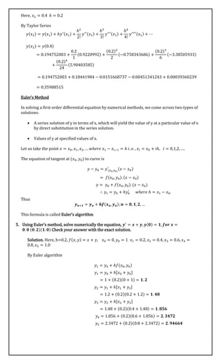 Study Material Numerical Solution of Odinary Differential Equations | PDF | Web Development ...