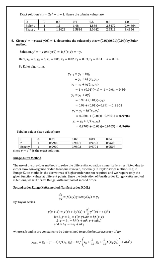 Study Material Numerical Solution of Odinary Differential Equations | PDF | Web Development ...