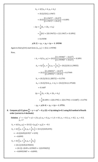 Study Material Numerical Solution of Odinary Differential Equations ...