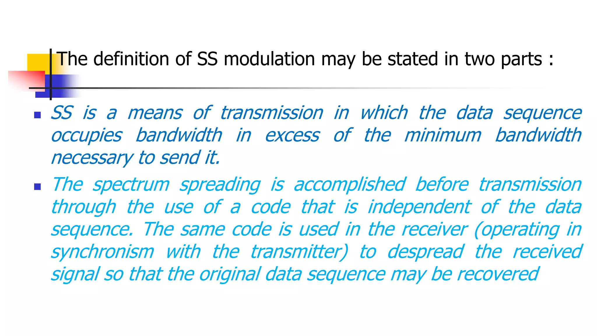 Spread Spectrum Communication Pptx