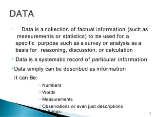 Unit-X-Data management, types of data and analysis | PPTX