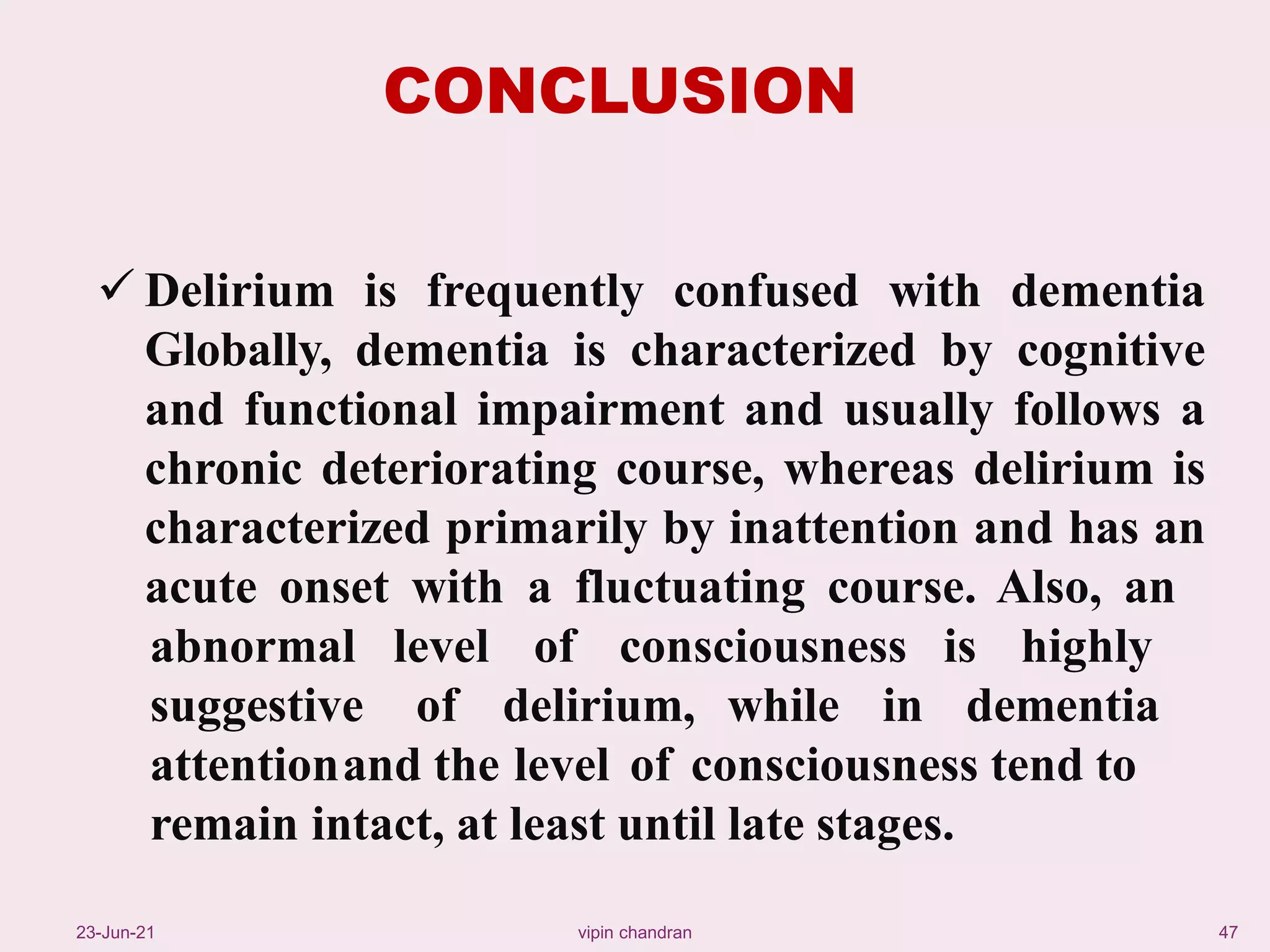 Unit XII Organic Brain Disorder, Dementia, Delirium, Organic Amnestic ...