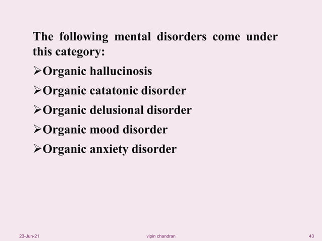 Unit XII Organic Brain Disorder, Dementia, Delirium, Organic Amnestic ...