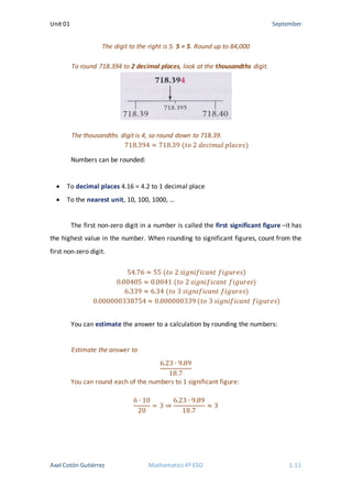 4 ESO Academics - Unit 01 - Real Numbers and Percentages | PDF