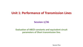 Unit 01. Performance of Transmission Lines.pptx