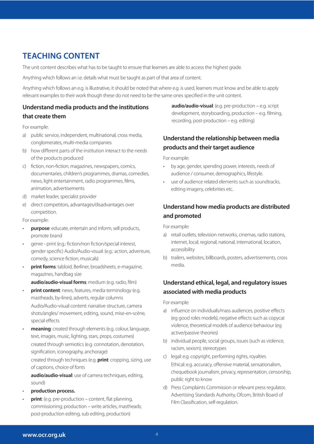 Unit 01 analysing media products and audiences | PDF