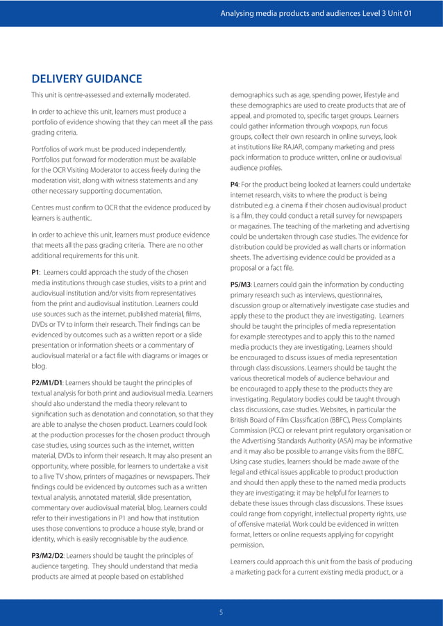 Unit 01 analysing media products and audiences | PDF