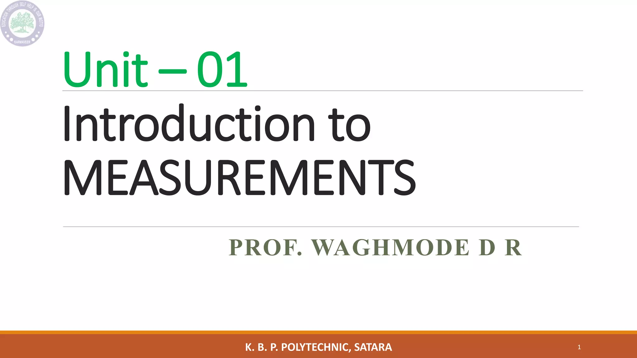 Unit 01 introduction to measurements | PPT