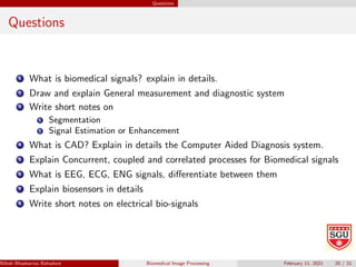 Biomedical Signal Origin and Dynamics | PPT