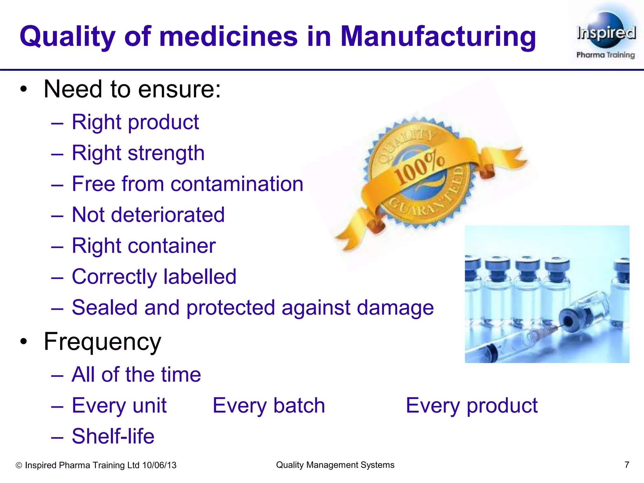 Pharmaceutical principles of QA, GMP and QC | PPTX